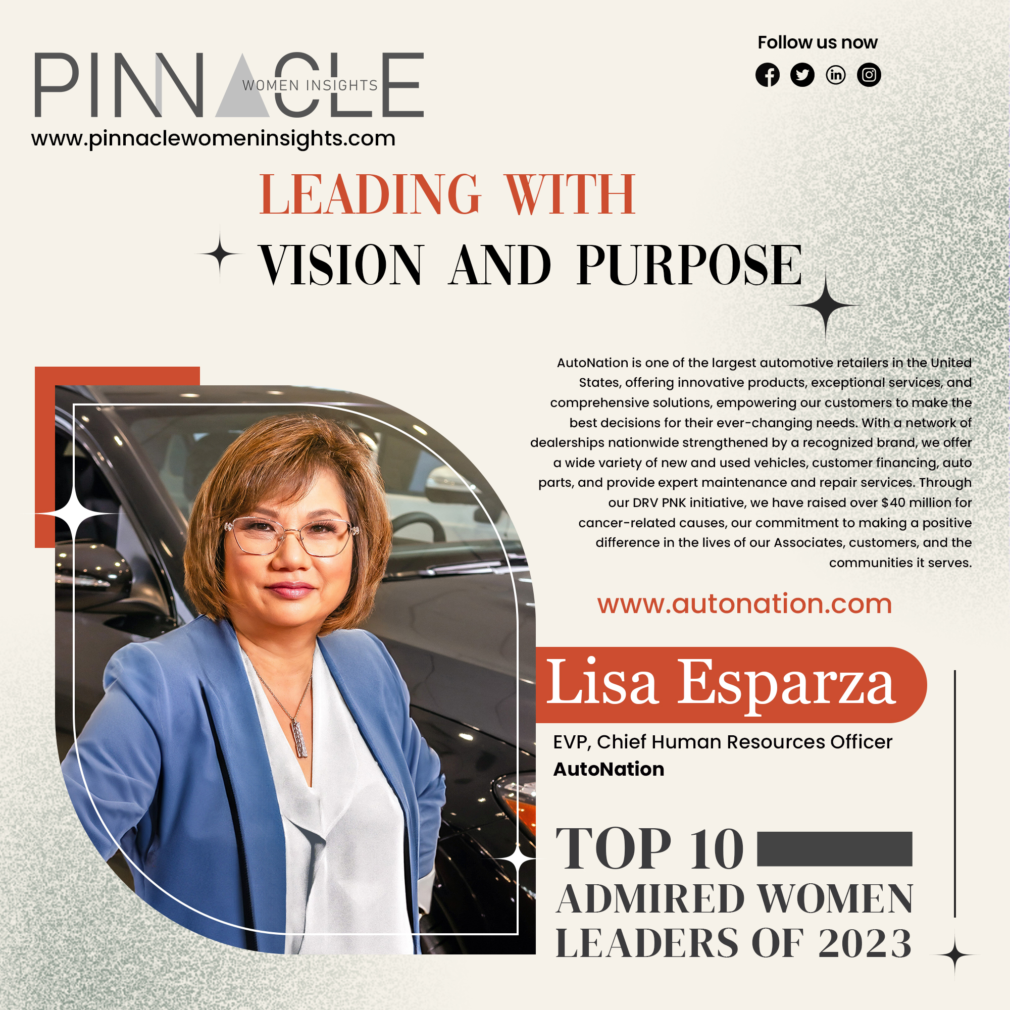 Lisa Esparza, EVP, Chief Human Resources Officer of AutoNation, Top 10 ...